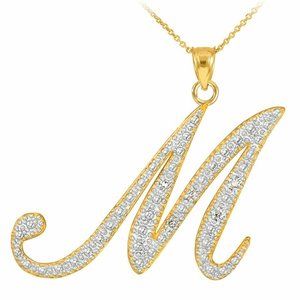 Element Shine | Jewelry | 4k Real Gold Initial Letter M Diamond ...